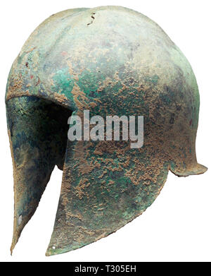 Body armour, helmets, Illyrian type Greek helmet, bronze, 5th century ...