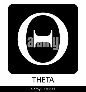 Theta capital greek symbol uppercase letter font icon outline set black ...