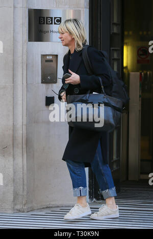 Zoe Ball seen leaving BBC Radio Two Studios - London Featuring: Zoe ...