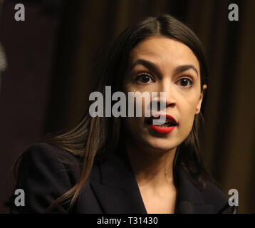 Alexandria Ocasio Cortez attends the annual 2022 Puerto Rican parade on ...