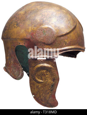 A Greek armour with a Chalcidian helmet,4th century B.C.Bronze helmet ...