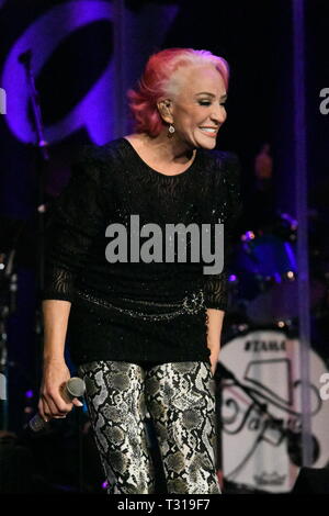 Country music artist Tanya Tucker is shown performing on stage during a ...