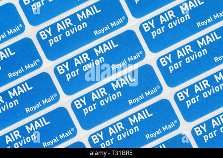 Royal Mail Air Mail Stickers Par Avion Labels Airmail Stock Photo - Alamy