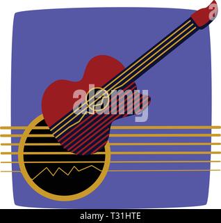 Illustration of guitar. Jazz musical instrument Stock Vector Image ...