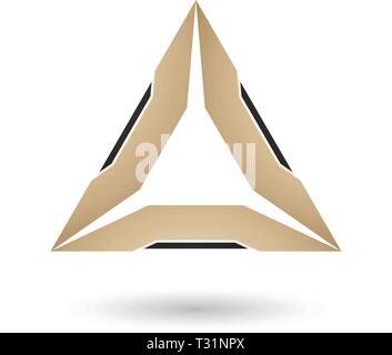 Vector Illustration of Black and Beige Pyramid Like Geometrical Letter ...