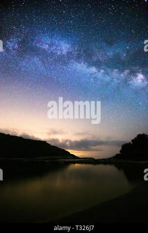 Starry Night Landscape over the Adriatic Sea Stock Photo - Alamy