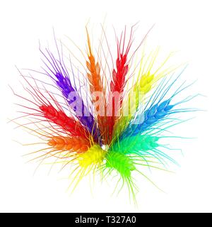 Colorful spikelets design. 3d render Stock Photo - Alamy