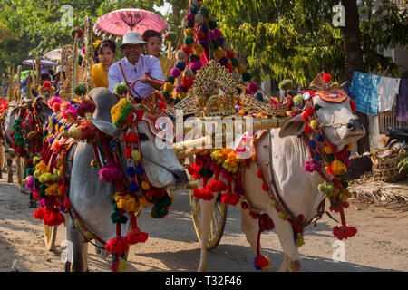 Buddhist monk initiation ceremony in a village near Bagan Burma Myanmar ...