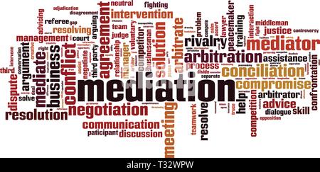 Mediation word cloud concept. Collage made of words about mediation ...