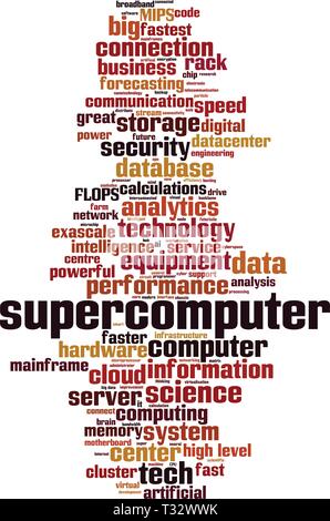 Supercomputer word cloud concept. Collage made of words about ...