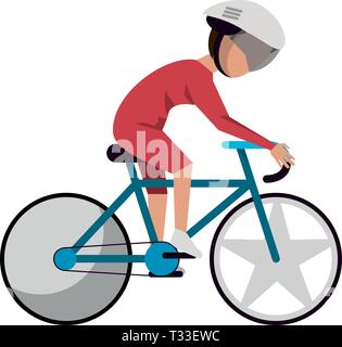 cyclist on bike avatar isolated in black and white Stock Vector Image ...
