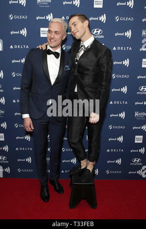 (L-R) Jussi-Pekka Kajaala and Adam Rippon at the 30th Annual GLAAD ...