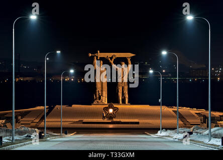 Monument "Rear-front" in the city of Magnitogorsk, Russia Stock Photo ...