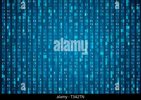 Random hexadecimal code. Abstract digital data element. Matrix background. Vector illustration ...