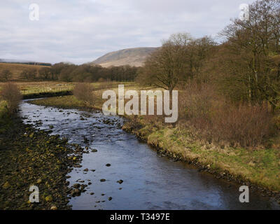 A view of Catlow Fell in winter near Stocks Reservoir in the Forest of ...