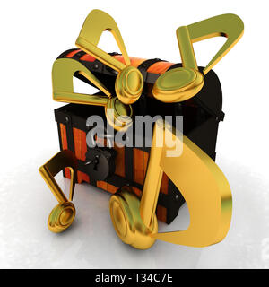 Music note around chest. 3d render Stock Photo - Alamy