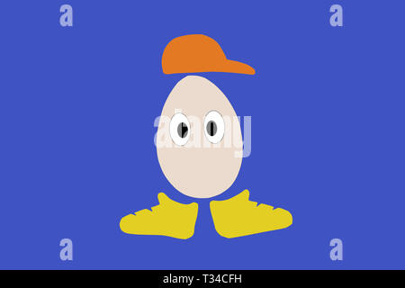 egg character as a cool rapper. blue background Stock Photo - Alamy