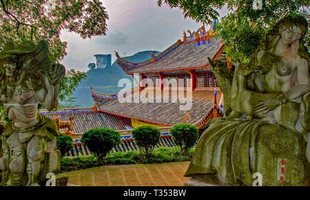 Statues in the Ghost City Fengdu Yangzi River China JMH3359 Stock Photo ...