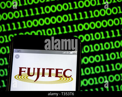 In this photo illustration a Fujitec Co., Ltd. logo seen displayed on a ...