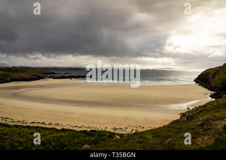 View over Polin Beach near Blairmore in Lairg, northwest Scotland Stock ...