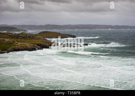 View over Polin Beach near Blairmore in Lairg, northwest Scotland Stock ...