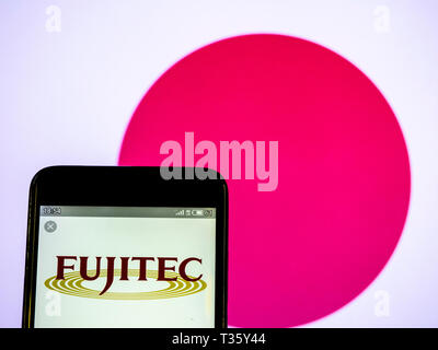 In this photo illustration a Fujitec Co., Ltd. logo seen displayed on a ...