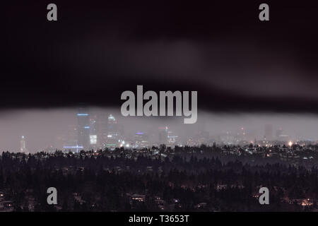 Long Exposure of Seattle Snowstorm at Night Stock Photo - Alamy