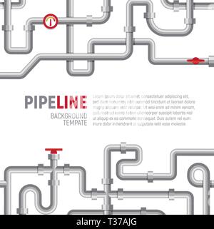 Pipelines poster concept. Pipes pattern, boiler room, piping, plumbing ...
