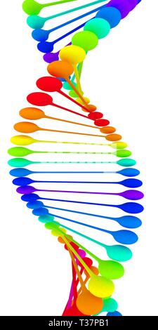 Multi color DNA model isolated on white background Stock Photo - Alamy
