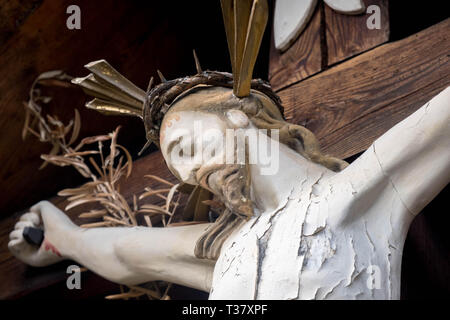 closeup of suffering Jesus Christ crucified on the cross Stock Photo - Alamy