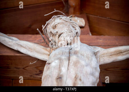 closeup of suffering Jesus Christ crucified on the cross Stock Photo - Alamy
