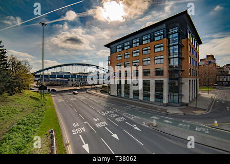 Sheffield Supertram at Ponds Forge in the City Centre Stock Photo - Alamy