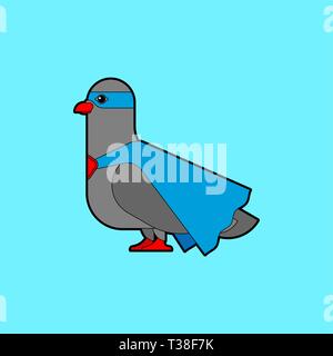 Dove superhero. Super pigeon In raincoat and mask. Superpowers Bird ...