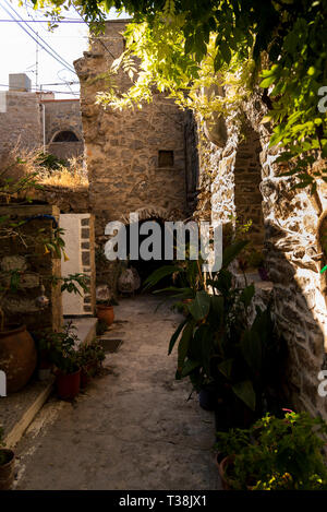 Chios, Greece - August 19, 2018: Medieval - Castle Village, Far view of ...