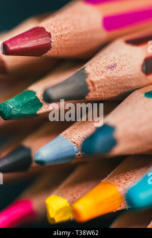 colored pencil point close up Macro Stock Photo - Alamy