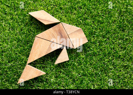 wooden tangram in a dolphin shape Stock Photo - Alamy
