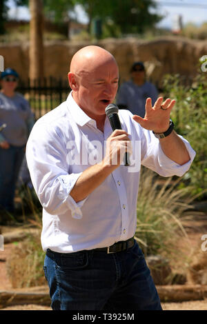 U.S. Senator Mark Kelly (D-AZ) speaking with a reporter near the Senate ...