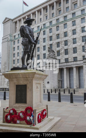 Ministry of Defence MOD Building Statues off Whitehall in London UK ...