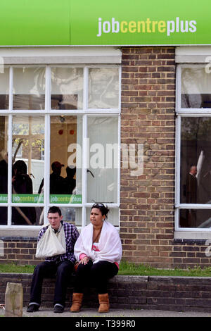 People outside Job Centre Plus office at Whitechapel, London England ...