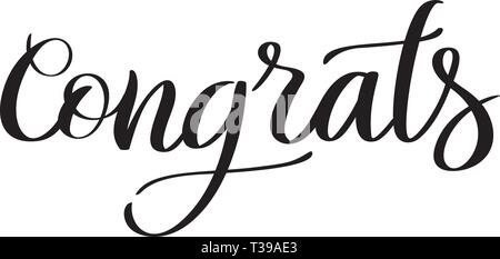 Congrats lettering. Handwritten modern calligraphy, brush painted ...