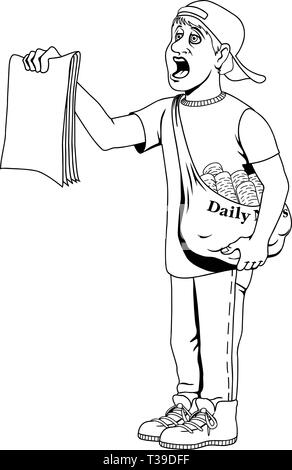 Vector illustration of Paperboy cartoon Stock Vector Image & Art - Alamy