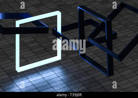 3d rendering, creative frames with sense of science and technology ...