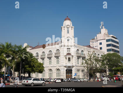 Myanmar, Yangon, Aya Bank, historic architecture Stock Photo - Alamy