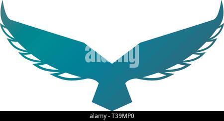 Falcon soaring rising Wings Logo design vector template.Luxury ...