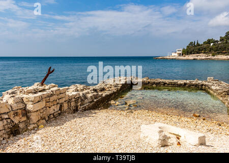 Natural swimming pool on Verudela beach in Pula, Croatia Stock Photo ...