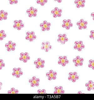 Hand drawn colorful flower decorative vector abstract seamless eps10 ...