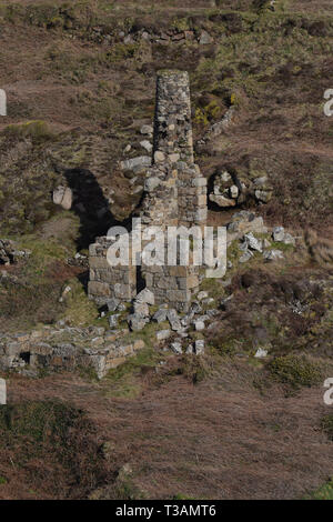 Mine workings Kenidjack Valley St Just Cornwall Stock Photo - Alamy