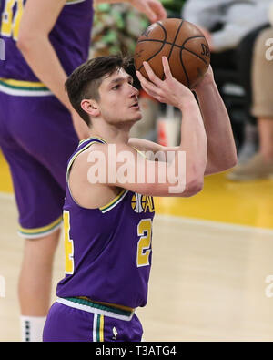 Utah Jazz guard Grayson Allen (24) loses control of the ball as ...
