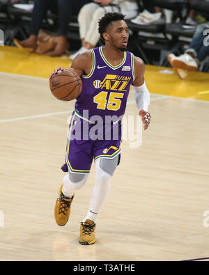 Utah Jazz guard Donovan Mitchell warms up before their NBA basketball ...