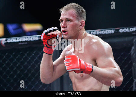 Liberec, Czech Republic. 06th Apr, 2019. Czech MMA fighter Viktor Pesta ...